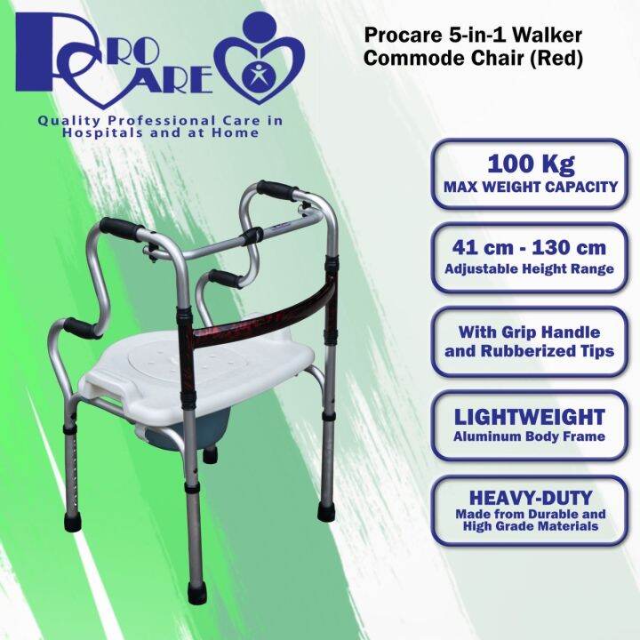 Procare 5-in-1 Multi-Functioning Reciprocating Walker Commode Shower ...
