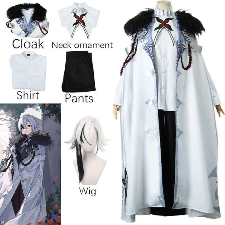 Game Anime Genshin Impact Fatui The Knave Harlequin Cosplay Cloak ...