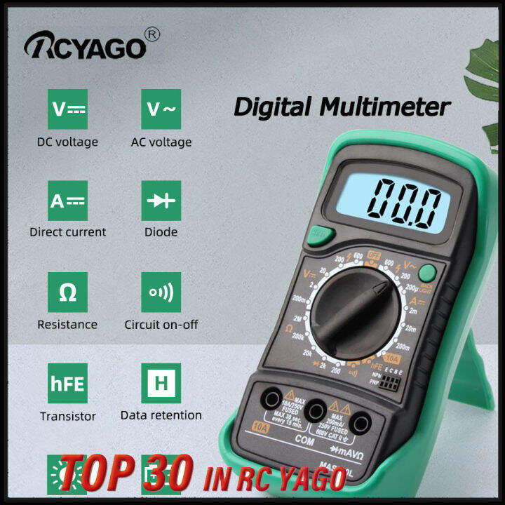 RCYAGO Digital 6 in 1 Multimeter Ammeter AC voltage Meter Diode and ...