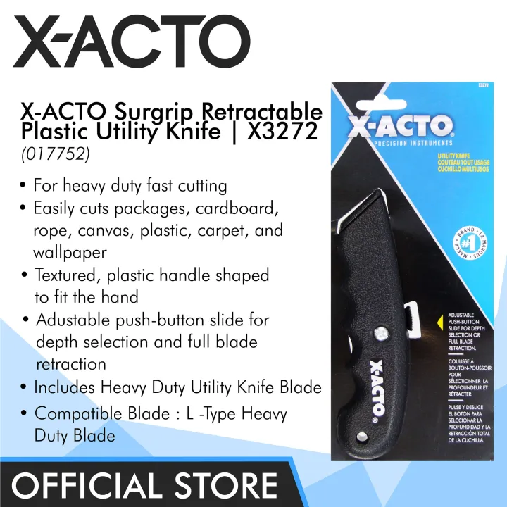 X-ACTO Surgrip Retractable Plastic Utility Knife | X3272 | Lazada PH