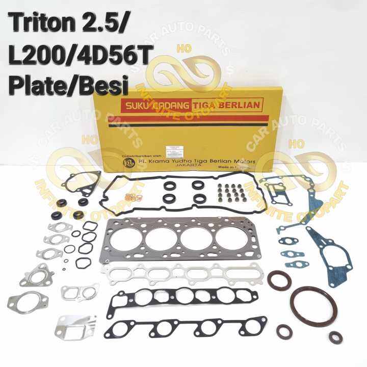 PACKING FULL SET GASKET CYLINDER TRITON 2.5 L200 2500CC 4D56 PLAT BESI ...