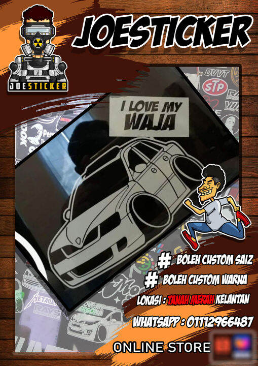 [Sticker Kereta] I LOVE MY WAJA. Boleh custom warna. Sticker kereta ...