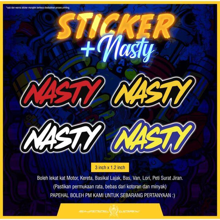 STICKER NASTY PRINT 🔥🔥🔥 | Lazada