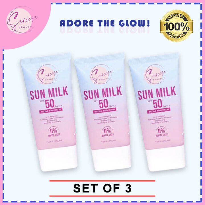SET OF 3 SEREESE BEAUTY Sun Milk SPF 50 PA+++ Broad Spectrum | Lazada PH