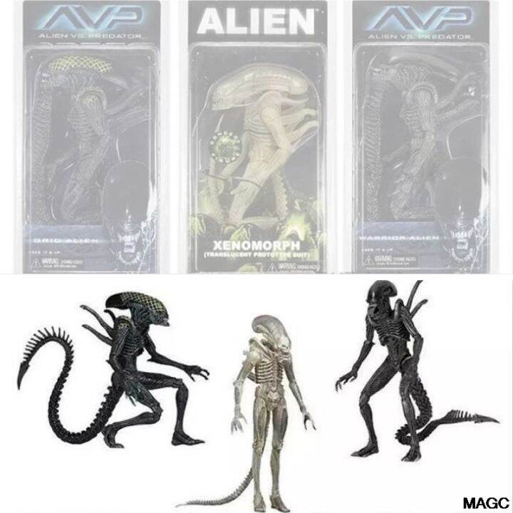 NECA Aliens vs Predator AVP Series Grid Alien Xenomorph Translucent ...