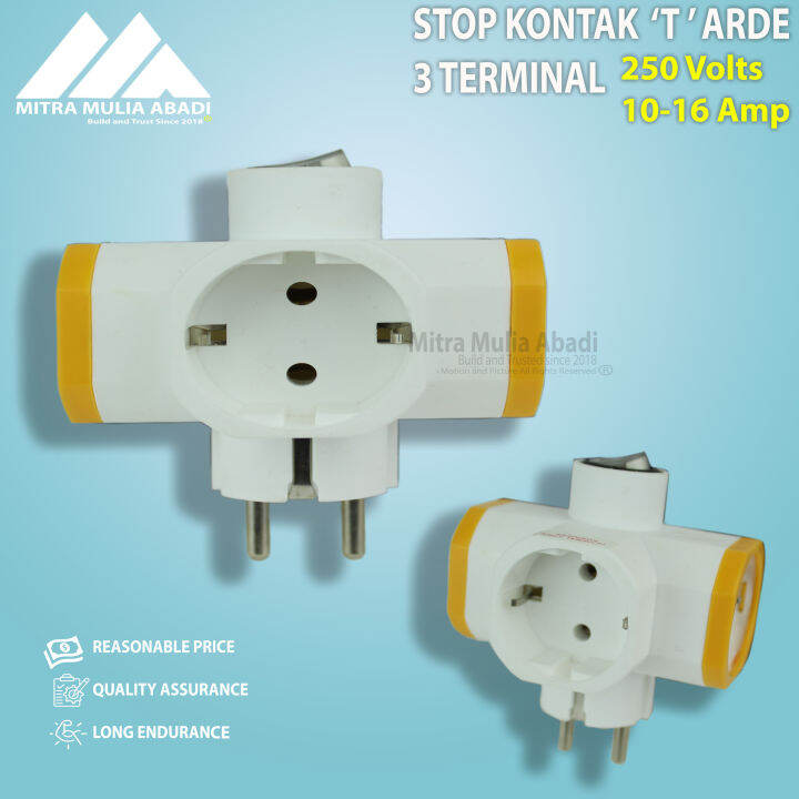 STEKER T ARDE DAN SAKLAR adaptor 3 lubang 912SK LOYAL- 250v 16a ...