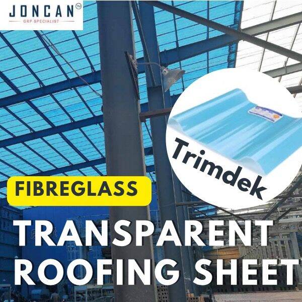 TRIMDEK CORRUGRATE FIBREGLASS FRP GRP TRANSPARENT TRANSLUCENT ROOFING ...