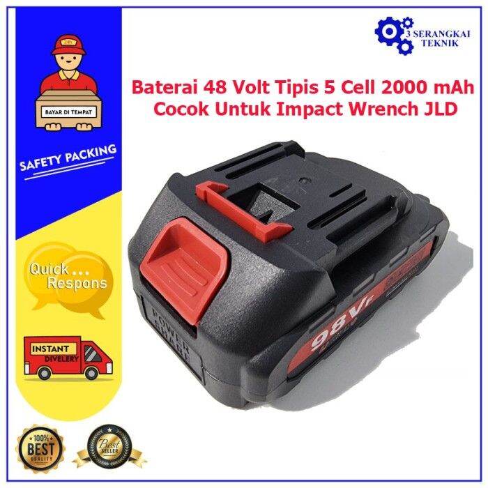 Baterai 48 Volt Tipis 5 Cell 2000 mAh Cocok Untuk Impact Wrench JLD ...