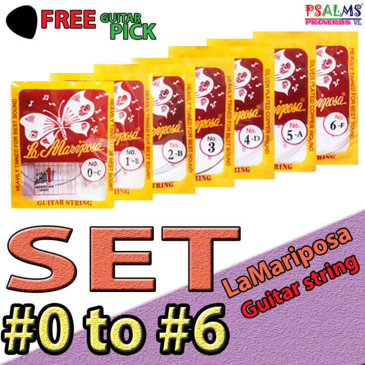 La Mariposa guitar string (set) #0 to #6 | Lazada PH