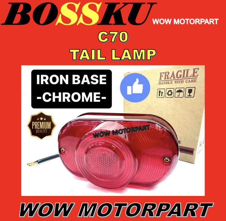 HONDA C70 TAIL LAMP ASSY CHROME IRON C70 BACK LAMP CP IRON C70 TAIL ...