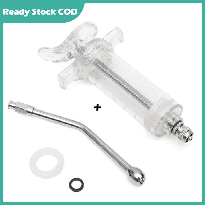 2 in 1 medication filler oral drencher nozzle + plastic syringe for ...
