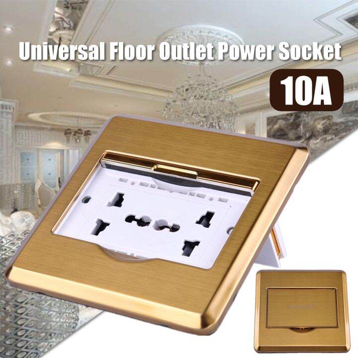 (COD+3 Days Delivery) 2500W 10A Universal Floor Power Socket Gold ...