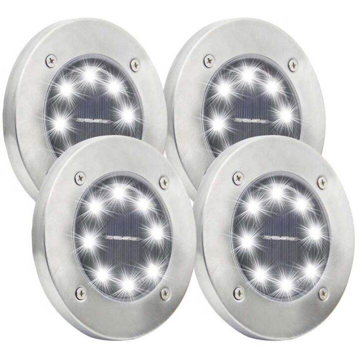 Solar Ground Lights,8 Led Garden Pathway Outdoor In-Ground Lights,4 ...