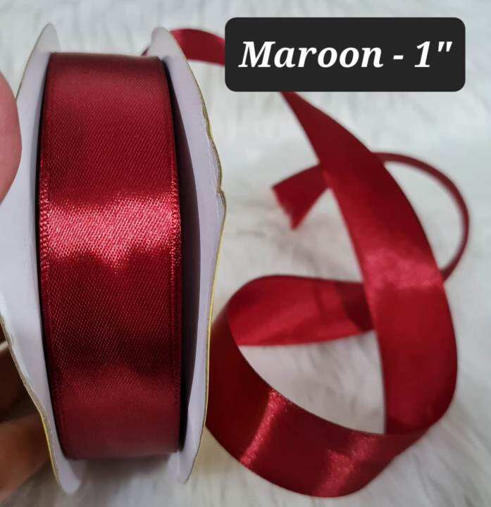 MAROON Satin Ribbons Double Edge | Lazada PH