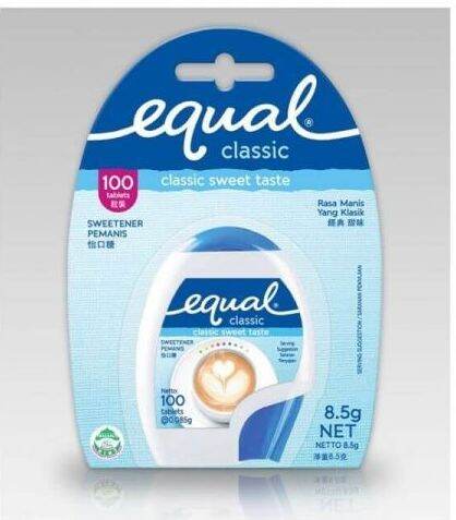 EQUAL CLASSIC SWEET TASTE TAB 100'S | Lazada