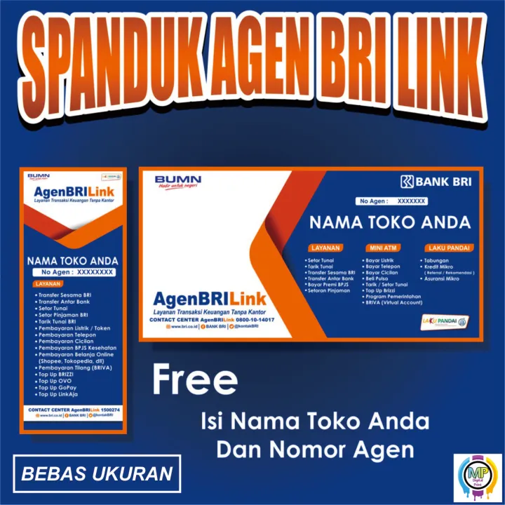 SPANDUK - BANNER BRI LINK FREE DESAIN [UKURAN SESUAI KEINGINAN ...