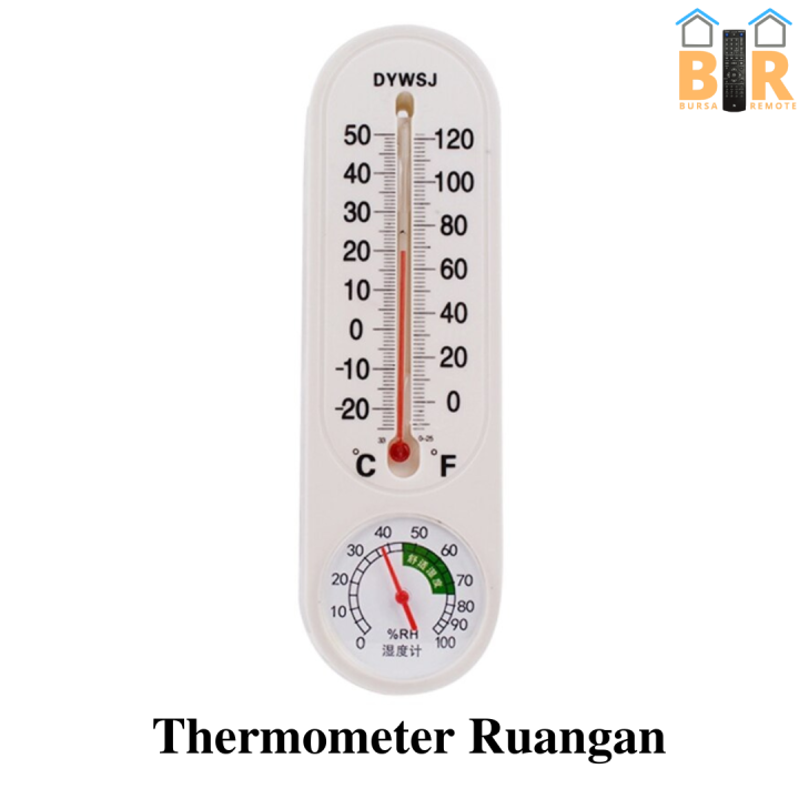 Thermometer Dinding Analog Alat Pengatur Pengukur Suhu Kelembaban ...