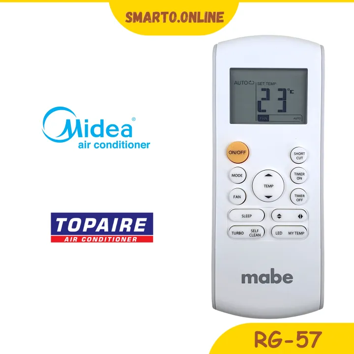 Midea/ Topaire Air Cond Aircond Air Conditioner Remote Control RG-57 ...
