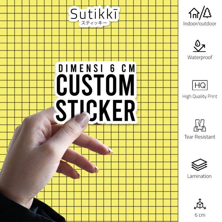 Custom Produksi Print Cetak Sticker Vinyl Die Cut 6 cm Doff Glossy ...
