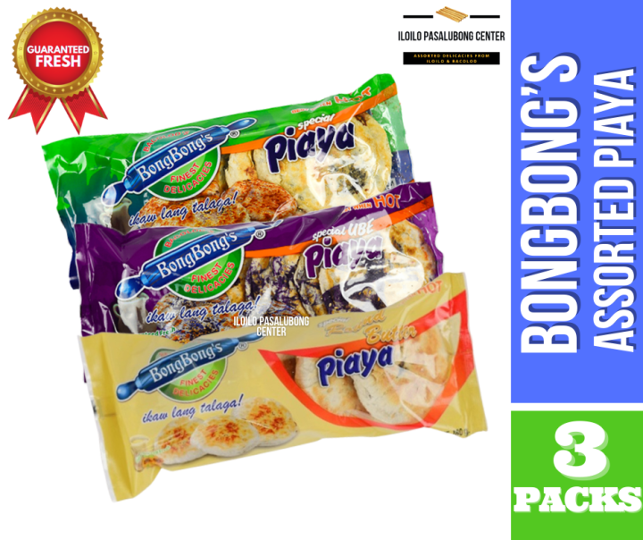 BONGBONGS PASALUBONG Assorted Piaya 3 Packs | Butter | Original | Ube | Lazada PH