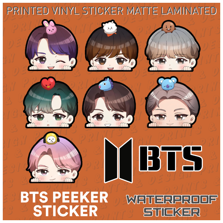 BTS Peeker Sticker Aquaflask | Tumbler / Laptop | Waterproof Matte ...