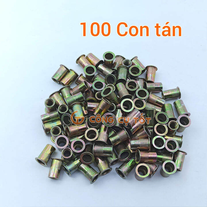 Combo 100 con ốc tán rút, ecu tán, ecu rút ren trong size, màu tự chọn ...
