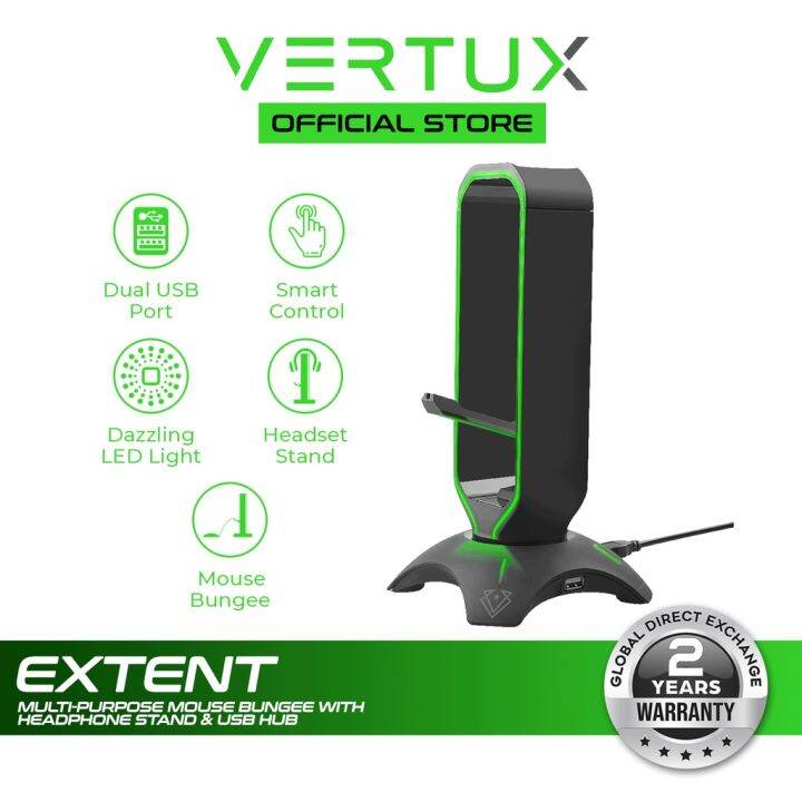 Vertux Extent Multi-Purpose Mouse Bungee with Headphone Stand and USB ...
