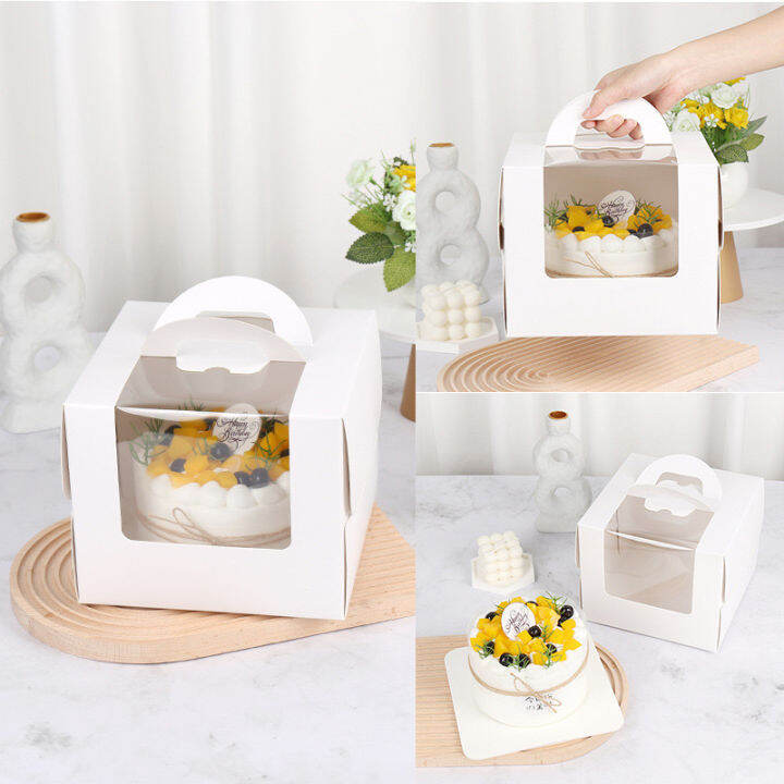 5pcs 4, 6, 8 Inch Cake Box with Handle Cake Board Included Cake Box ...