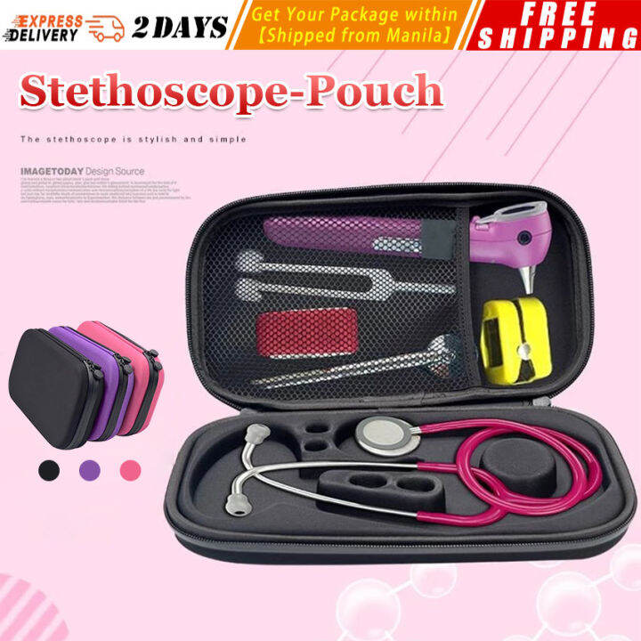 【Pink/Purple/Black】EVA Hard Shell Portable Stethoscope Storage Box ...