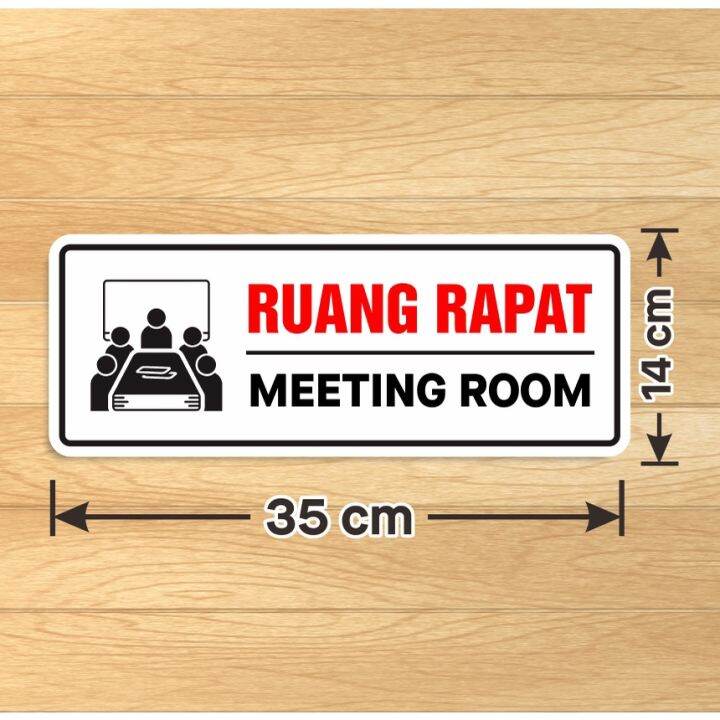 Stiker Sign Ruang Rapat Sticker Label Vinyl tahan air Kaca Pintu ...
