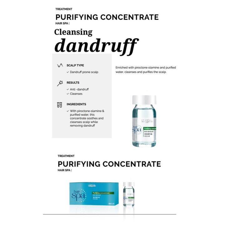 LOreal Hair Spa 8ml Purifying Concentrate - Anti-Dandruff (sold per ...