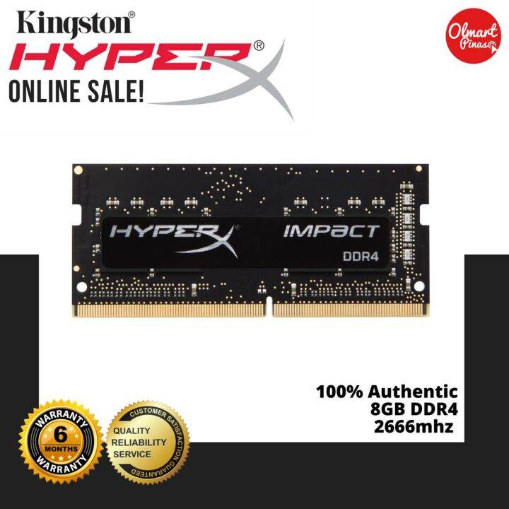 Kingston HyperX Impact DDR4 SODIMM 2666MHz 8GB laptop memory 1.2V Intel Ryzen Gaming Notebook ...