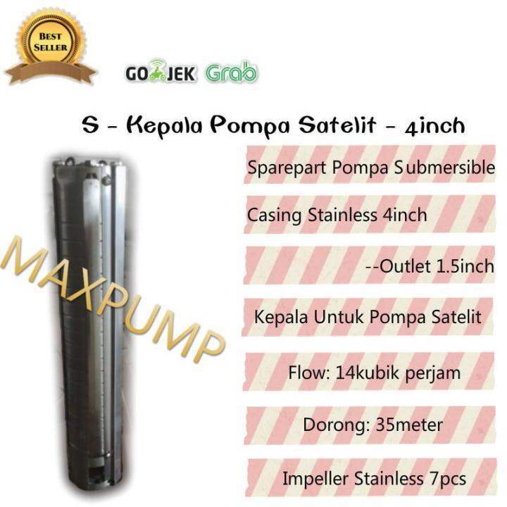 Submersible satelit pump Only Kepala pompa Dengan Casing 4In Stainless ...