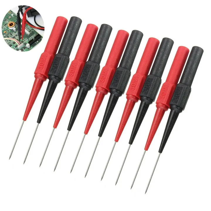 10pcs/kit Test Probes 30V-60V Copper Body Extension Micro Pin Red ...