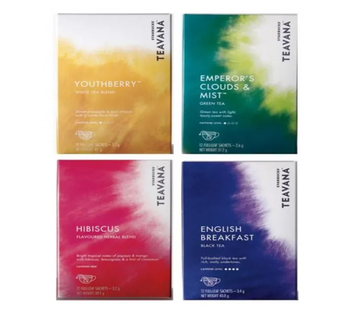 STARBUCKS Teavana English Breakfast, Emperor's Cloud Mist Green Tea ...