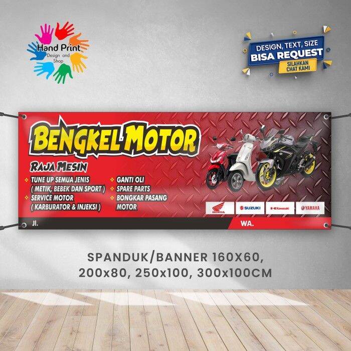 SPANDUK BANNER Bengkel Dan Variasi Motor 300x100 CM | Lazada Indonesia