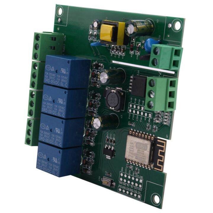 5X ESP8266 ESP-12F WIFI Relay Module 4Channel AC90-250V/DC7-30V/5V Delay Relay Switch for ...