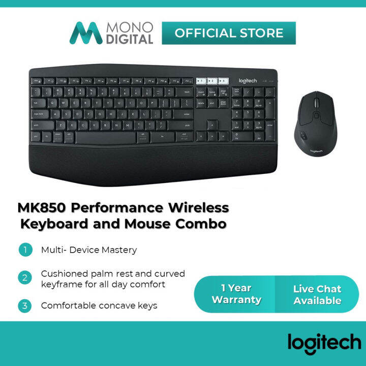 Logitech Mk850 Performance Wireless Keyboard And Mouse Combo Bluetooth And 2 4ghz Wireless