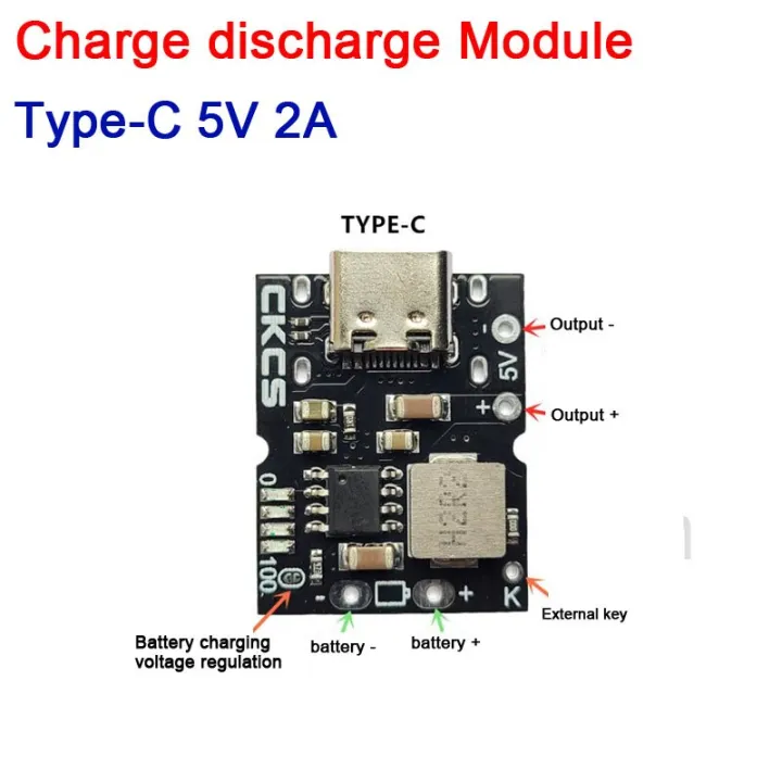 Type-C USB 5V 2A 1S 3.7V 18650 Lithium Charge Discharge POWER Module ...