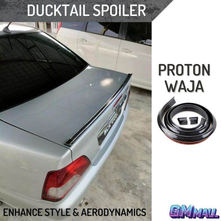 PROTON WAJA REAR WING DUCKTAIL SPOILER RUBBER CARBON FIBER LIP Rear ...