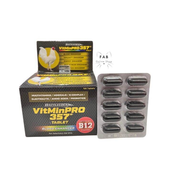 Battlecock VitminPRO357 Blood Enhancer Tablet by 10’s (VitminPRO 357 ...