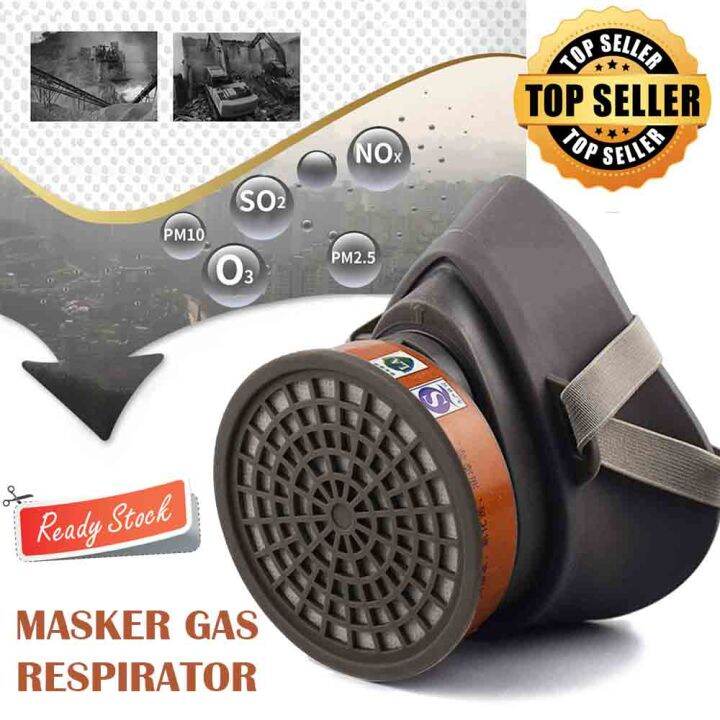 Masker Gas Respirator Anti-Dust Chemical Mask dengan Filter Safety ...