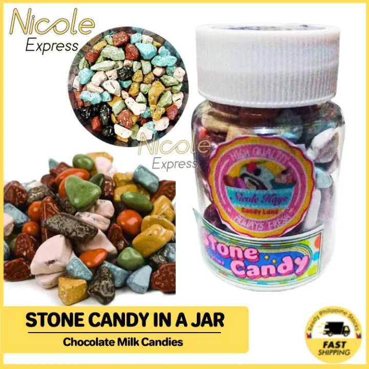 Stone Candy in a Jar, Rock Milk Chocolate Cany Candy for Kids, Souvenir ...