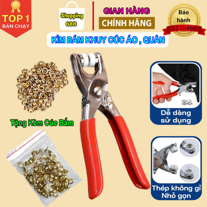 [TẶNG KÈM 100 CÚC] Kìm Bấm Cúc Áo Đa Năng - Kìm Bấm Cúc Vành Áo Kim ...