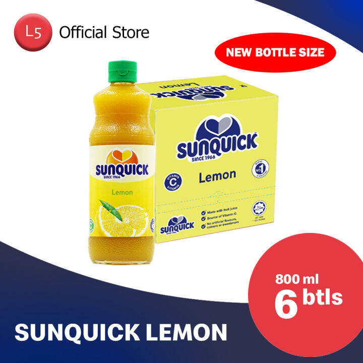 New Bottle! Sunquick Lemon Juice Concentrate 800ml Box Of 6 Bottles ...