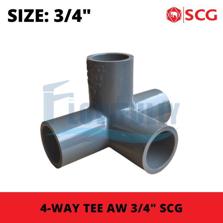 4 WAY TEE AW 3/4 INCH SCG PVC CROSS TEBAL TEE ELBOW 4 SUDUT 4 LUBANG | Lazada Indonesia