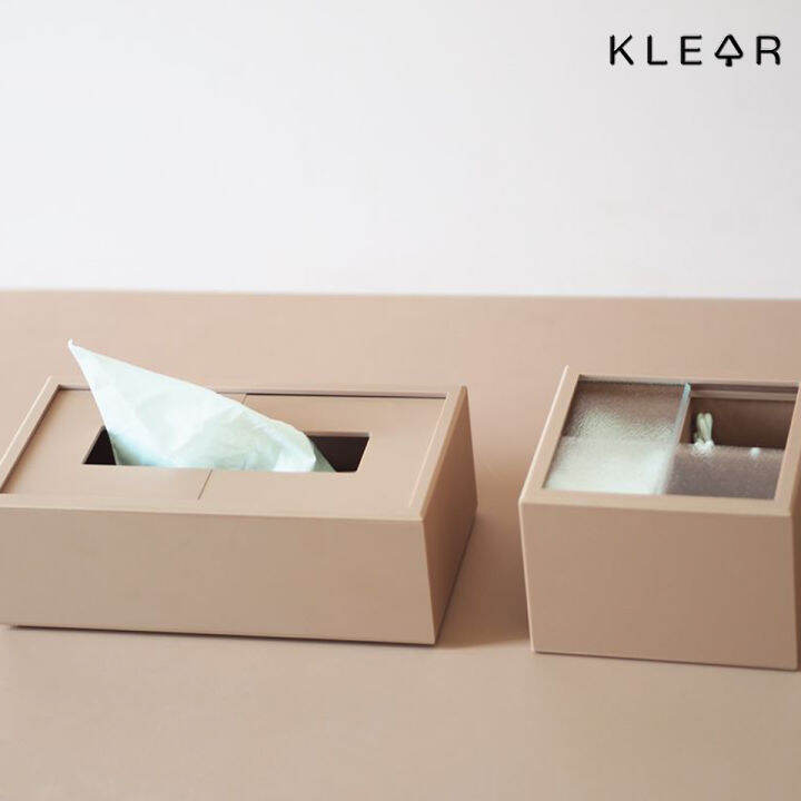 KlearObject 2IN1 Tissue Box กล่องอะคริลิคใส่ทิชชู่ กล่องอเนกประสงค์ กล่องใส่ของใช้บนโต๊ะ ...