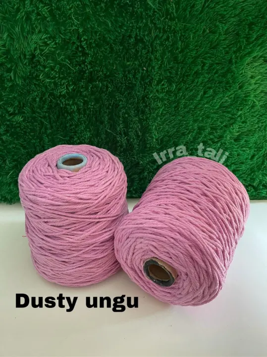 Tali Katun Macrame / Makrame Premium 3-4 mm 1 Kg Warna Dusty Ungu - ZI ...