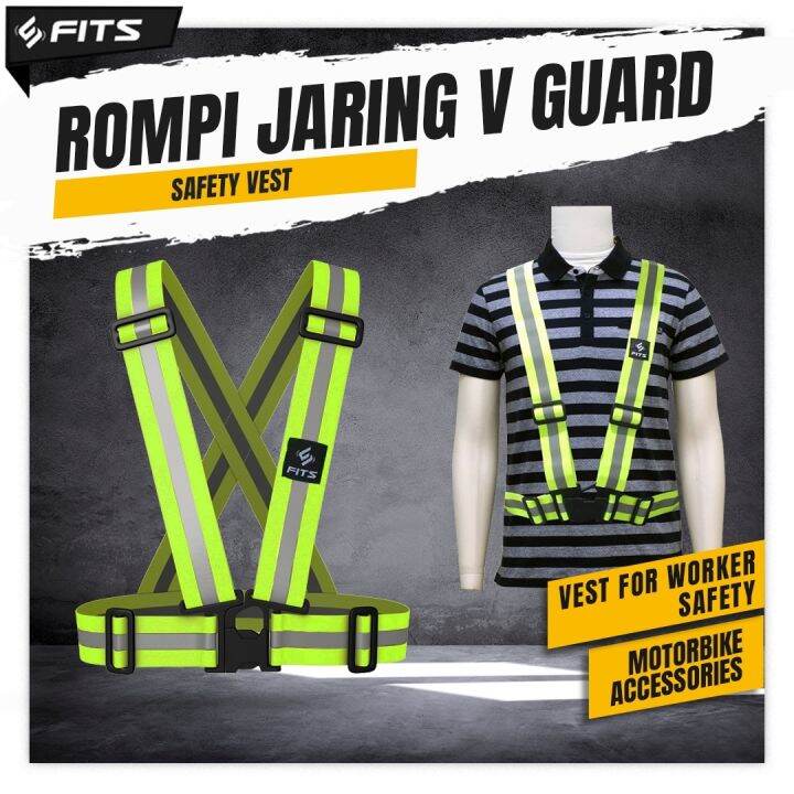 FITS Rompi Jaring V Guard Hijau stabilo Safety Vest | Lazada Indonesia