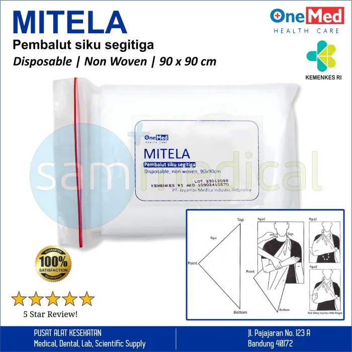 OneMed Mitela Pembalut Siku Segitiga Kain Mitela 90x90cm | Lazada Indonesia